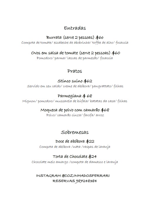 Cozinha dos Ferrari é uma trattoria de bairro à moda antiga. Leia a ...